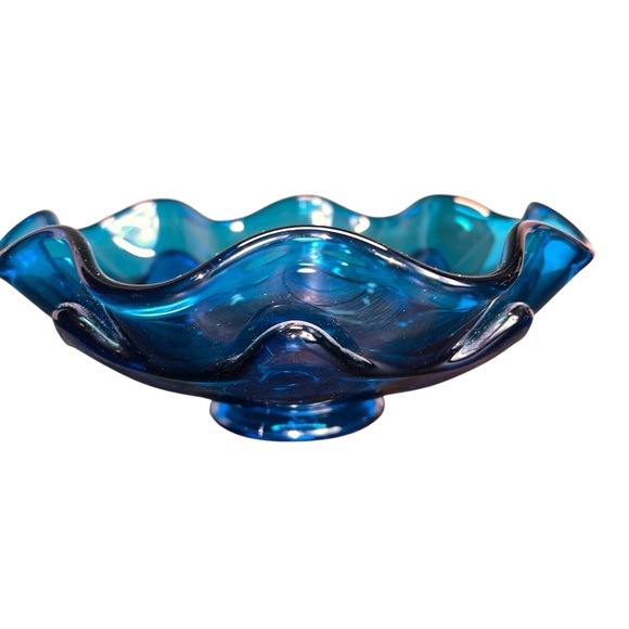 Viking | Accents | Vintage Viking Blue Double Scalloped Pedestal Epic ...